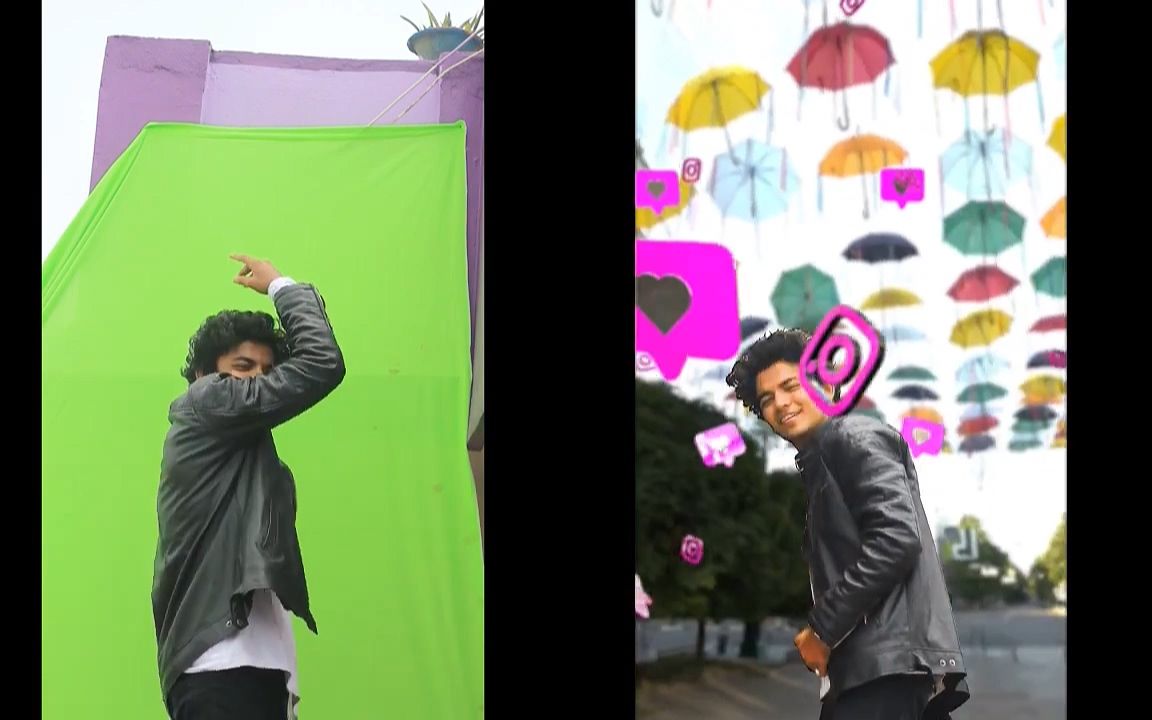 AE制作360度旋转绿幕实拍与虚拟场景合成学习