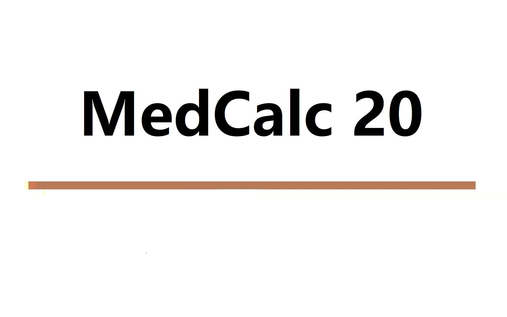 MedCalc 20 医学计算器 下载地址 零基础也能掌握