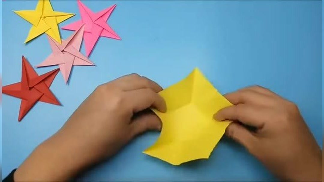 仅用一张纸,折出漂亮的五角星,折纸视频教程