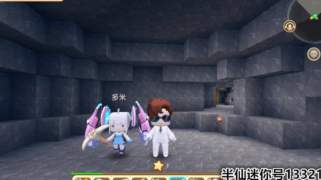 迷你世界:联机生存,男女搭配干活不累,带着多米继续挖矿