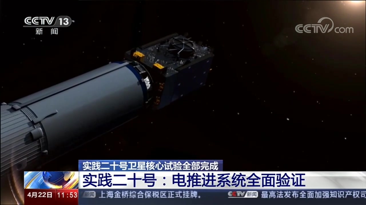 我国最先进通信卫星实践二十号核心试验全部完成