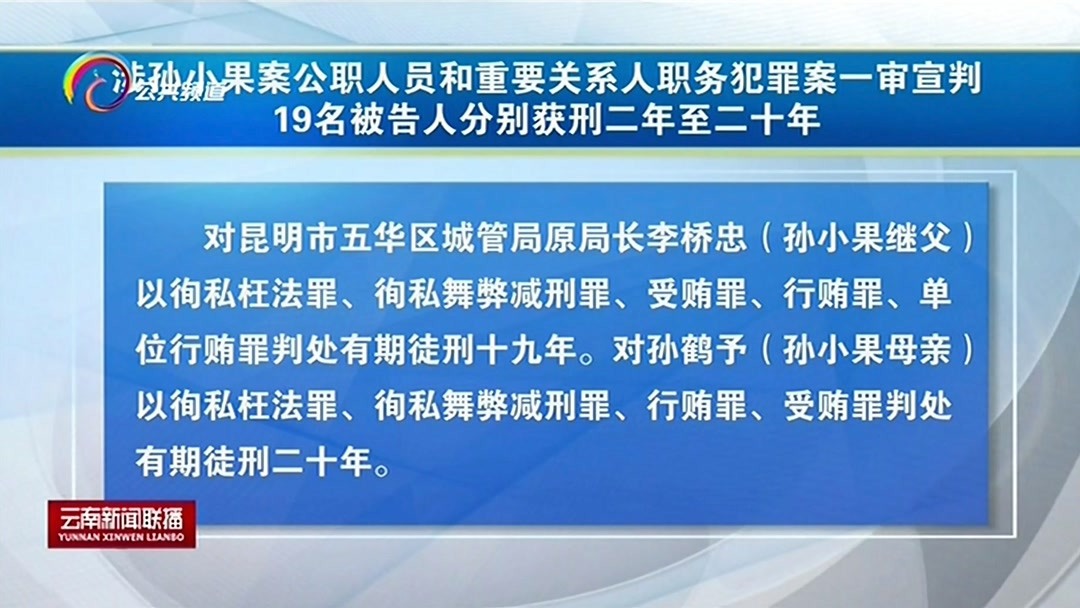   涉孙小果案公职人员和重要关系人职务犯罪案一审宣判