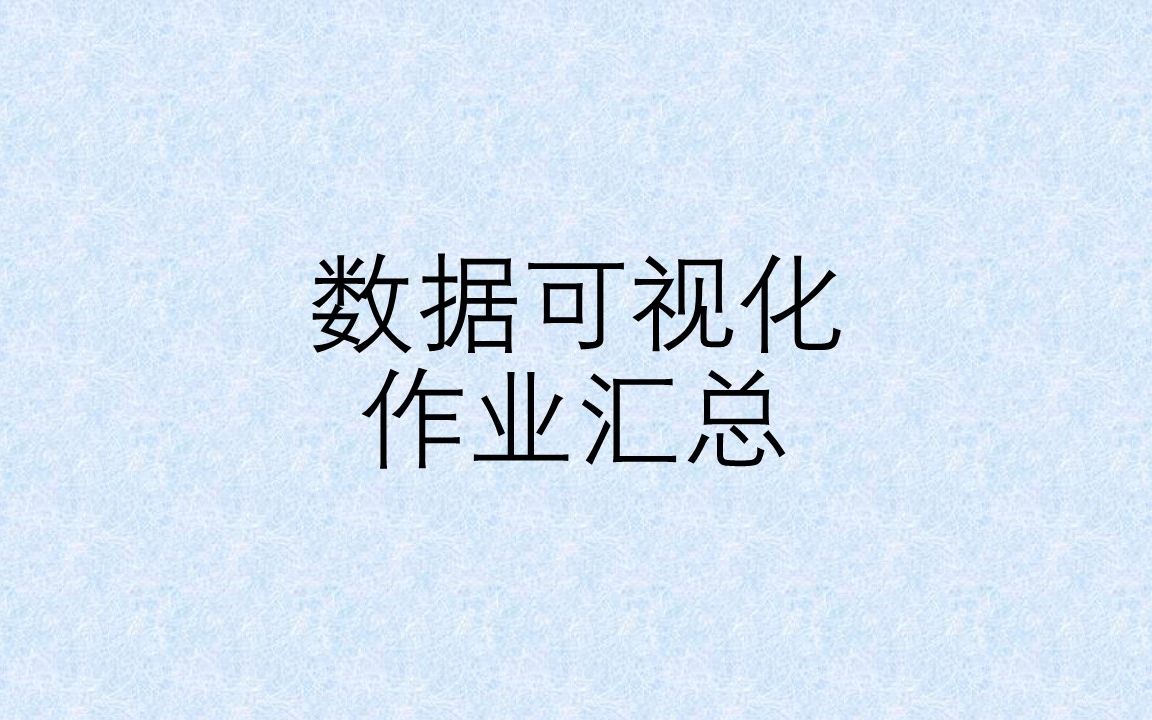 【数据可视化】 作业汇总与讲评(三)