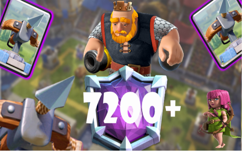 【皇室战争】 皇巨打得快还是x弩射得快 xbow vs 皇家巨人 7200+ 皇室...