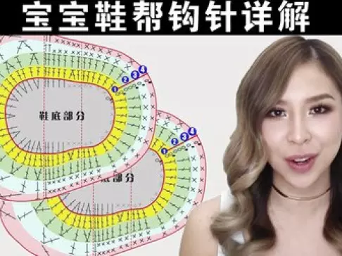 超好看! 高帮运动鞋 毛线钩针棒针编织视频教程 宝宝婴儿鞋子 毛衣 帽子