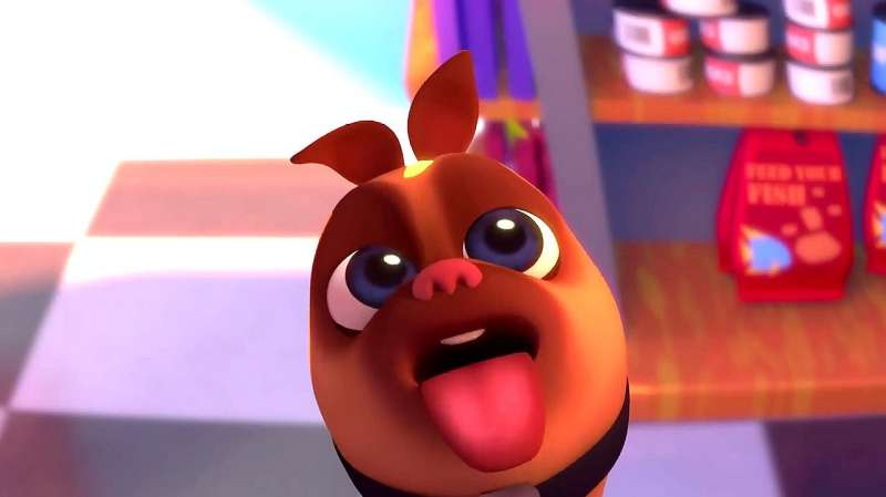 动画短片,小狗等主人出门后,立马跑到宠物店偷狗粮吃!