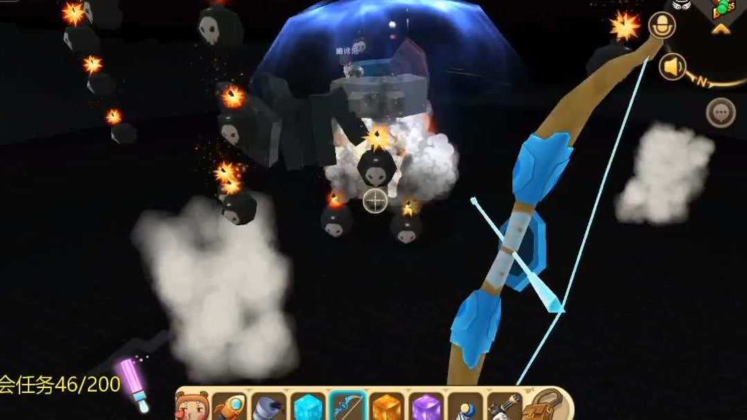 迷你世界:迷你工坊 飞上太空 放射炸弹 会怎么样?