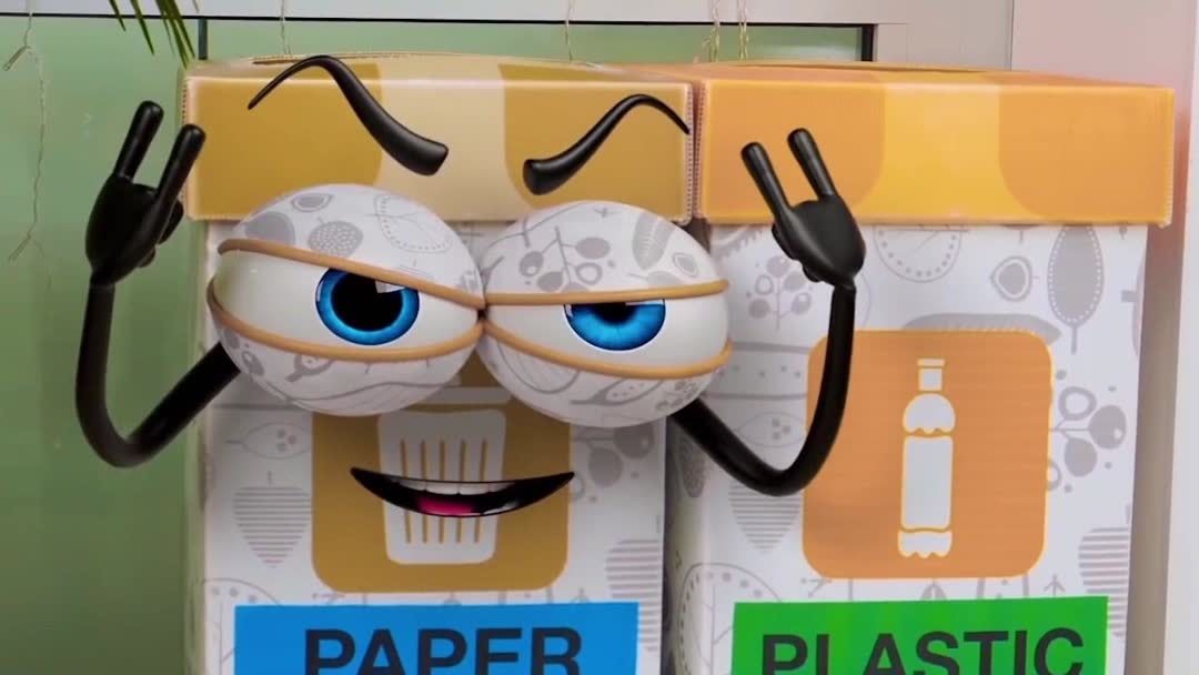 搞笑视频:智能分类垃圾桶