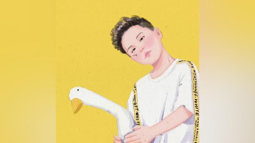 水彩插画卡通头像设计#手绘头像 #卡通头像 #绘画过程