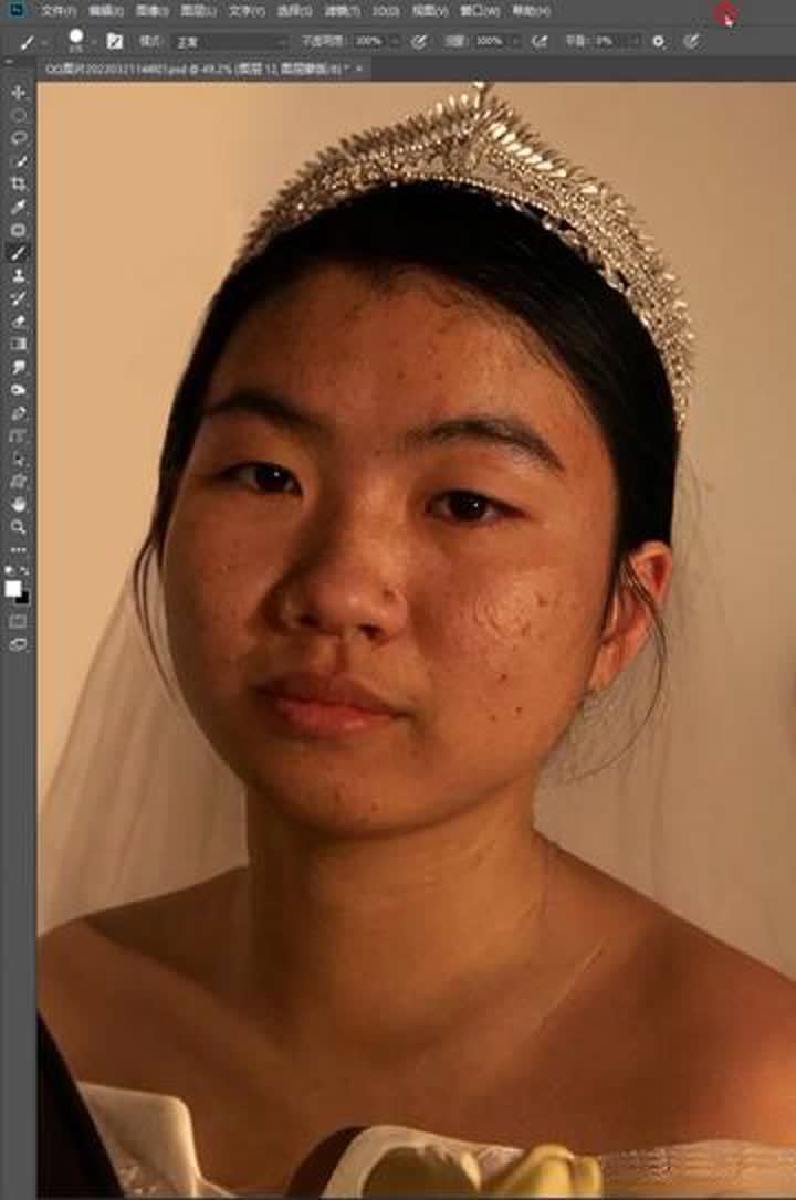 帮我修成高冷女神,我要放在婚礼现场大屏幕上p图人像精修修图ps修图...