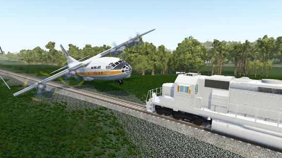 BeamNG:你们想看的飞机撞火车!这是目前为止我玩的最难的操作