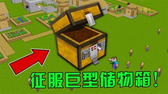 我的世界:村里惊现巨型储物箱,阿呆二话不说直接征服了它!