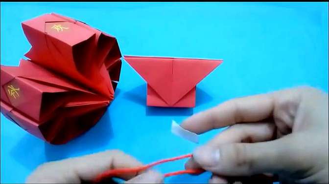 中秋节国庆节手工灯笼的制作方法,学生作业必交,手工折纸