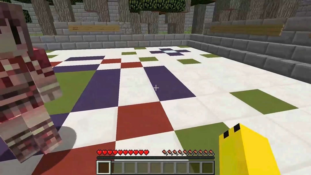 我的世界 格子方块拼成的地面,还是很好看的