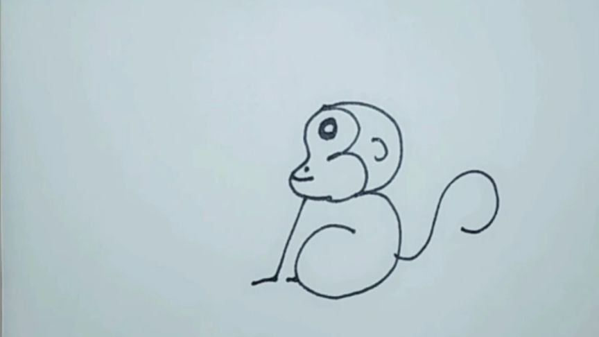 简笔画小猴子,你学会了吗?是不是很简单