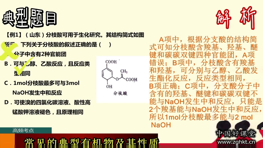 高中化学教学视频;常见的典型有机物及其性质