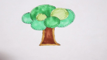 小金简笔画教程:教大家简单几笔就可以画出一棵树,简单易懂,快来和...
