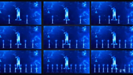 蓝色10s全息科技数字倒计时启动仪式 pr模版