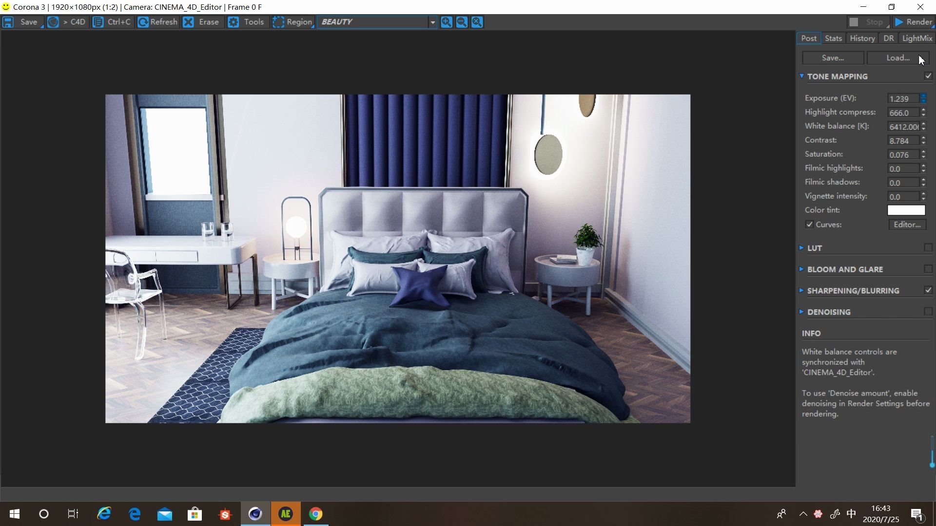 C4D建模渲染一个卧室