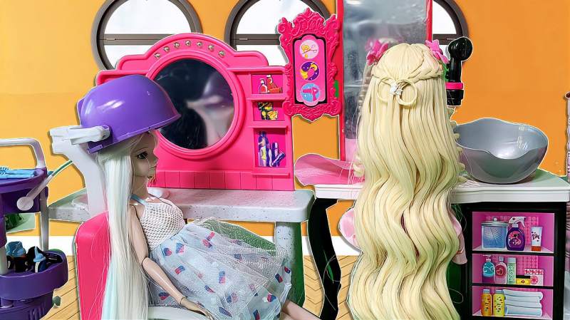 叶罗丽故事 冰公主和灵公主去理发店染发 谁的头发染的最好看呢