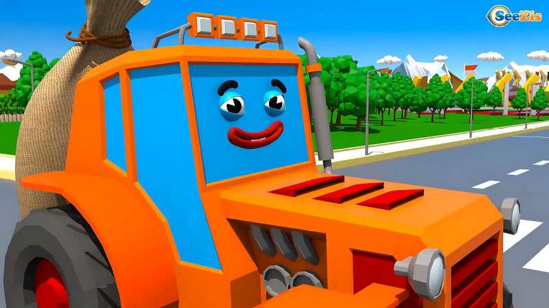 儿童卡通 拖拉机的超级大麻袋 动画片