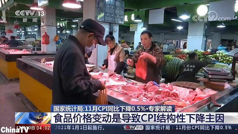 国家统计局表示11月CPI同比下降0.5%!食品价格变动是下降主因