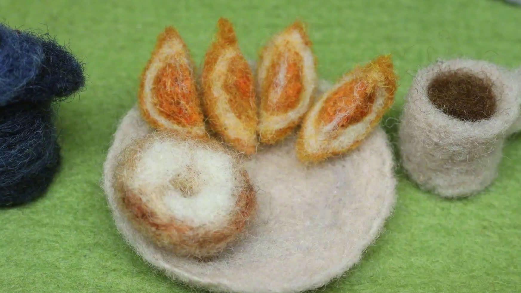 超级治愈!用羊毛毡做甜品的定格动画合集!十足精细流畅的手艺过程,...