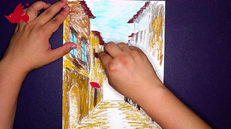 这是油画棒下的风景?看他如何使用小小画笔,艺术不因工具而定义