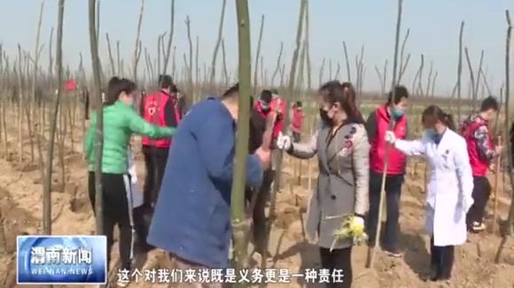 渭南市各地开展义务植树活动