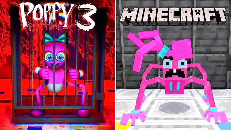 MC版长腿妈妈追逐战!波比的游戏时间我的世界版