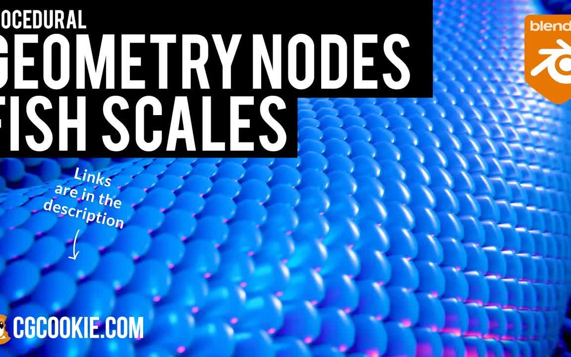 iBlender中文版插件 Blender中的鱼鳞如何用鳞片覆盖任何物体(几何...