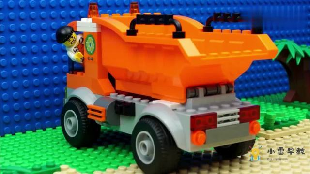 乐高定格动画:有趣的乐高警察推土机卡车,太好玩啦~