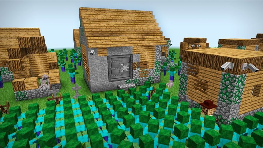 游游解说我的世界:安全小屋之自动发射器对战200只僵尸?