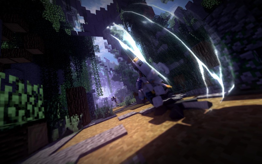 当雷狮变成我的世界人物#凹凸遇上Minecraft壁纸制作过程【mine_...