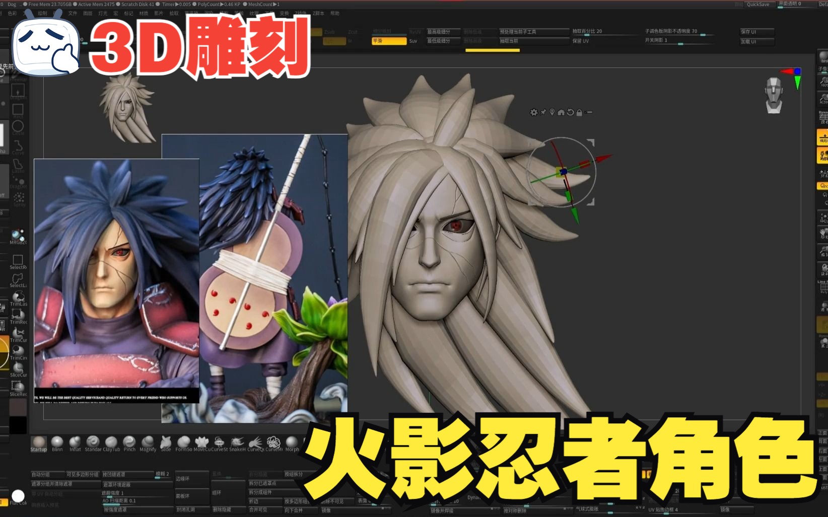【ZBrush大讲堂】火影忍者角色ZB雕刻-3D角色建模