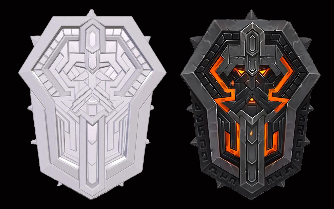 【MAYA零基础建模】3D游戏道具盾牌制作,低模、高模布线卡线技巧...