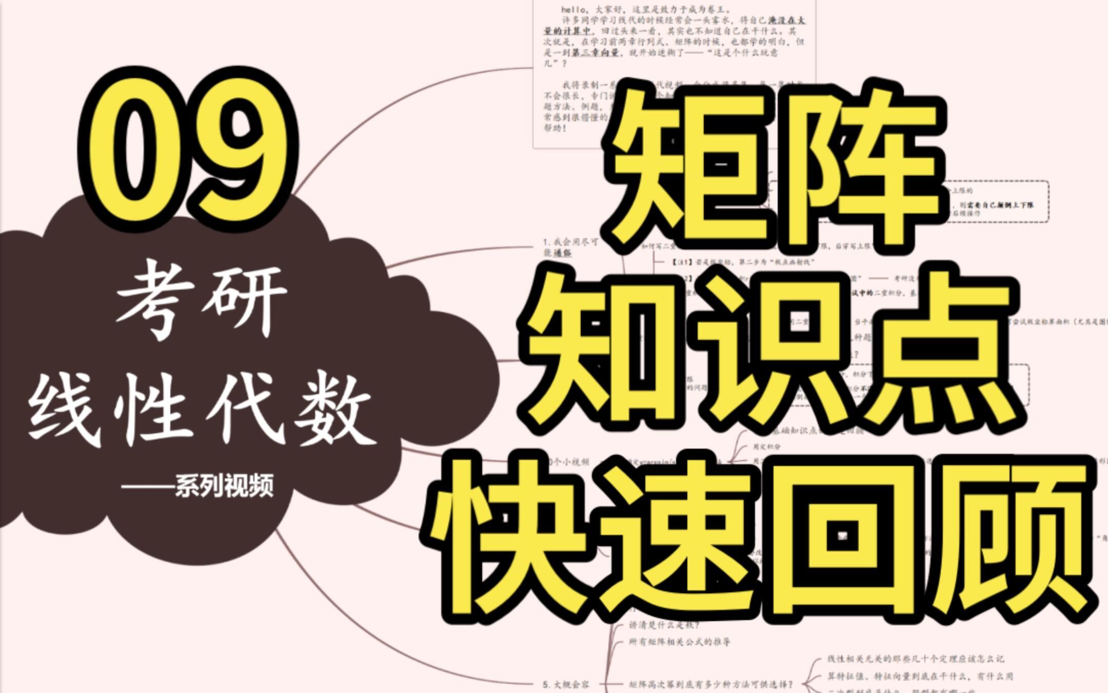 15钟快速过一遍矩阵所有知识点,配合解题方法和例题更佳哦