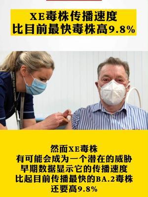 XE毒株传播速度比目前最快毒株高9.8%