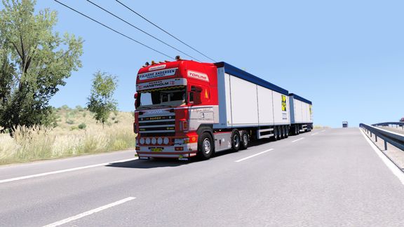 欧卡2:北欧风格斯堪尼亚卡车,运送两节超长货物,司机技术娴熟