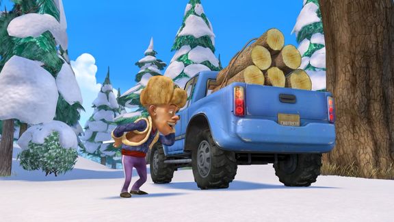 熊出没:光头强套路多,熊大熊二斗不过,树都被他砍走了