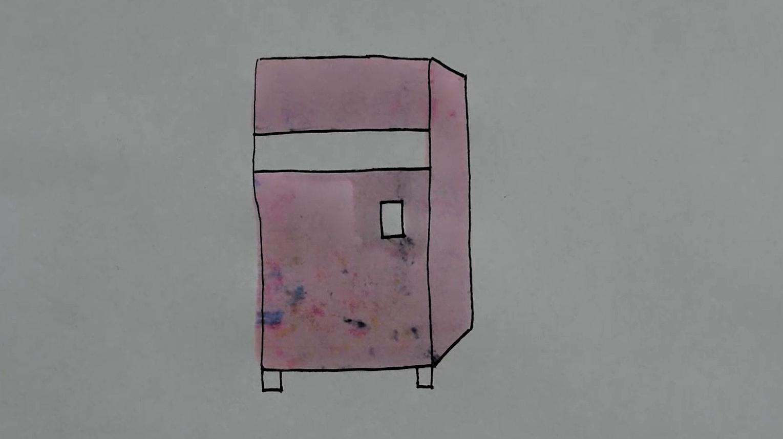 数字简笔画,用数字7画出卡通冰箱,小朋友一看就会