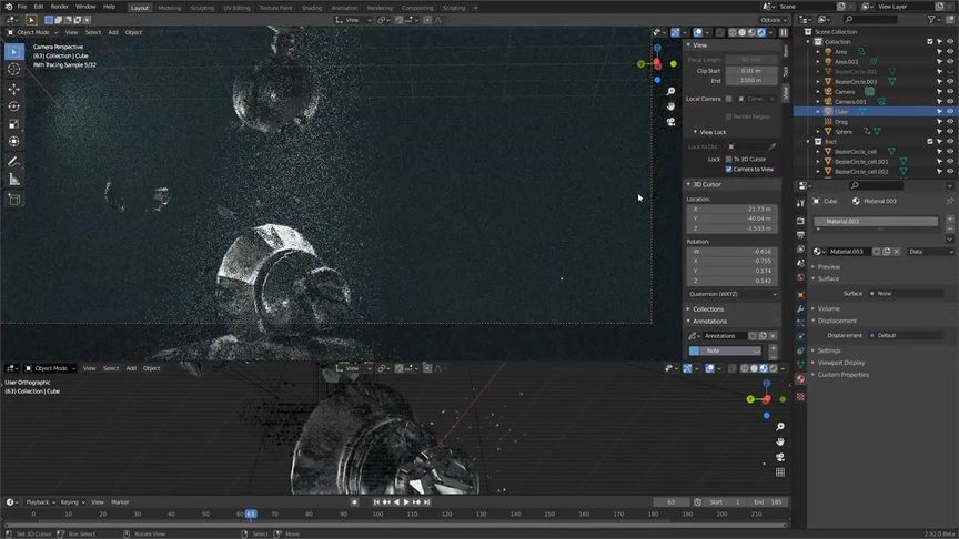 blender 特效制作-Cell Fracture 来破碎物体-RBD模拟-最后一章