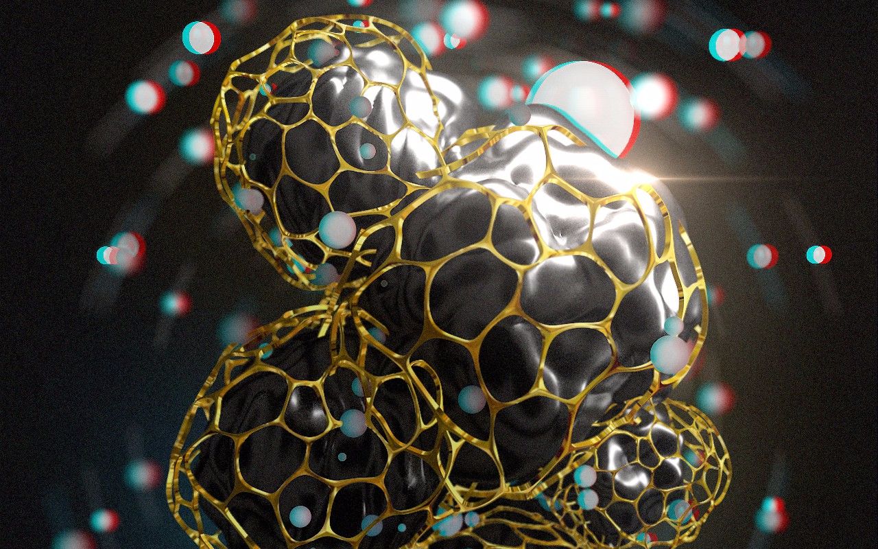 【C4D高级静帧】暗黑系抽象网状物海报制作解析