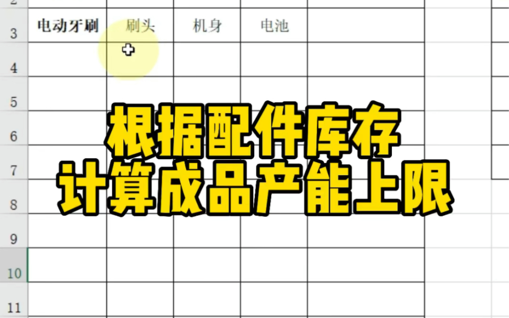 根据配件库存计算出成品产能