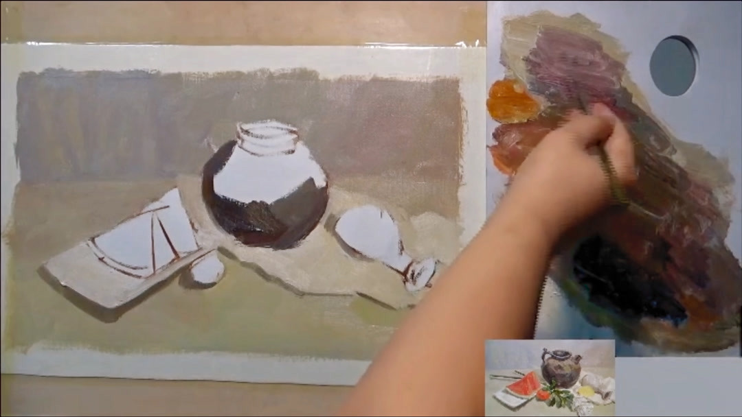 3分钟油画视频教程,0基础入门到精通,大师一步教会你