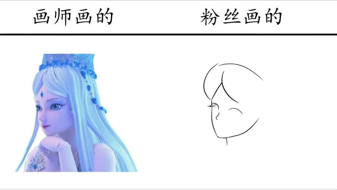 画师画的冰公主VS粉丝画的,这么高冷,一旦变萌起来就更加萌