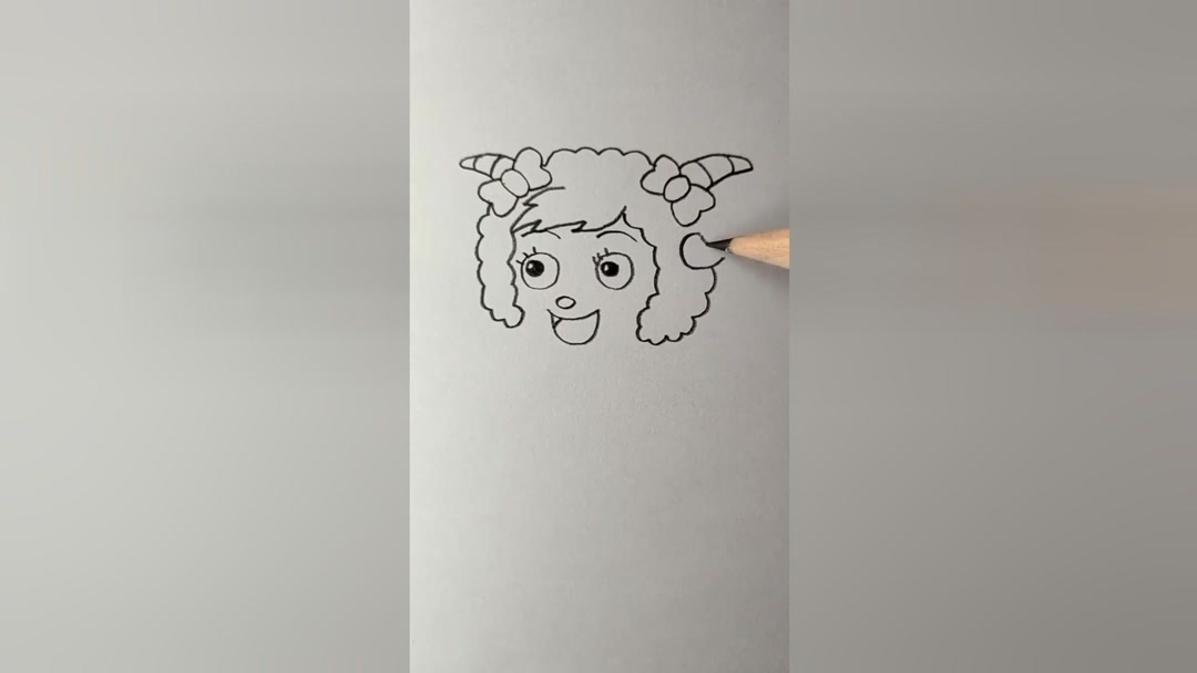 简笔画教程:可爱的美羊羊来啦,喜欢她的赶紧学起来
