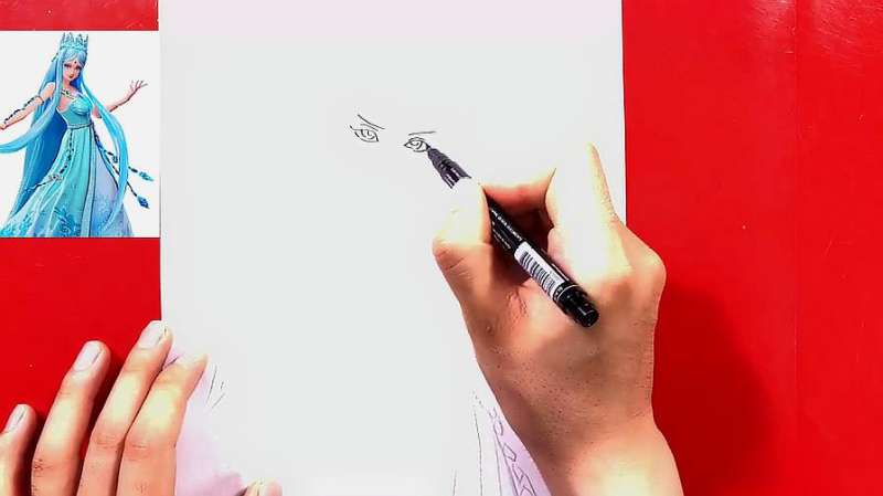 大鼻孔学画画 如何画叶罗丽中的冰公主