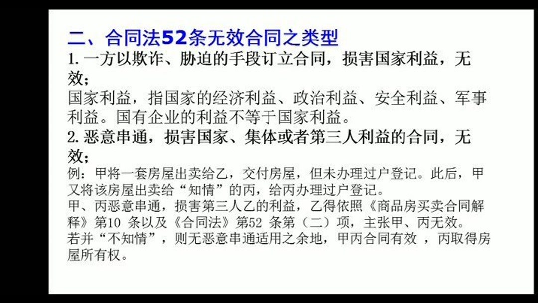 2015年 司法考试 第55期:无效合同