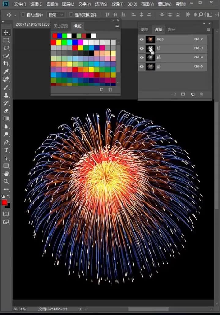 ...通道抠图,烟花ps